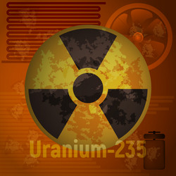Sign of radiation uranium 235 Royalty Free Vector Image