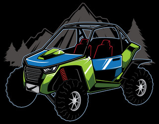 Utv side by side line art Royalty Free Vector Image