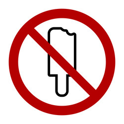 No ice cream symbol prohibition sign flat Vector Image