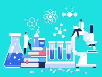 Research laboratory scientist working Royalty Free Vector