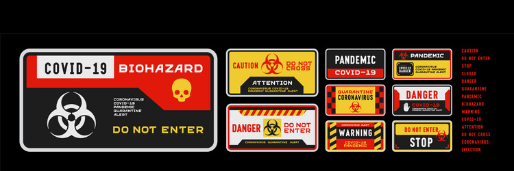 Biohazard hexagonal signs Royalty Free Vector Image