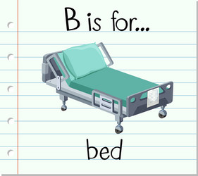 Flashcard alphabet b is for bed Royalty Free Vector Image