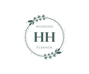 Hh initials letter wedding monogram logos Vector Image