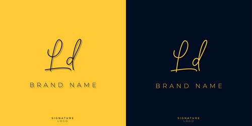 Initial letters ld monogram logo design bundle Vector Image