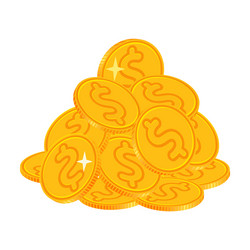 Dollar coin cartoon iconcartoon Royalty Free Vector Image