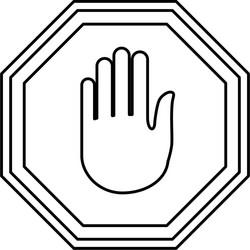 Hand stop symbol pictograph Royalty Free Vector Image