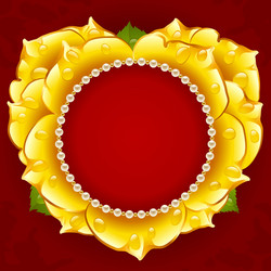 Yellow rose circle frame Royalty Free Vector Image