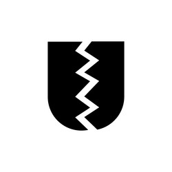 Broken shield icon Royalty Free Vector Image - VectorStock