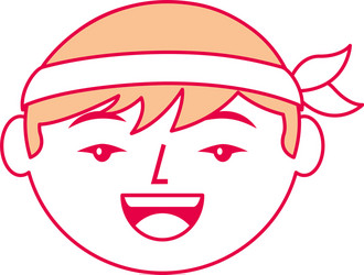 Cartoon face chinese man talking unhappy Vector Image