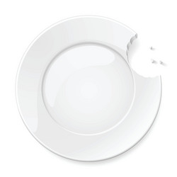 Red plate with white polka dot pattern isolated Vector Image