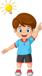 Cartoon little boy having a good idea Royalty Free Vector
