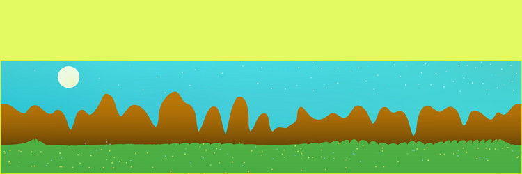 Cyan sky and mountains landscape Royalty Free Vector Image