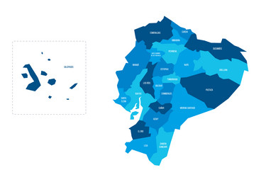 Ecuador political map of administrative divisions Vector Image