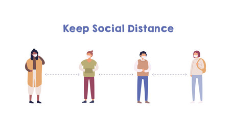 People greeting with social distancing Royalty Free Vector