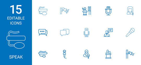 12 speak icons Royalty Free Vector Image - VectorStock