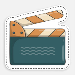Pixel icon clapper board for shooting film Vector Image