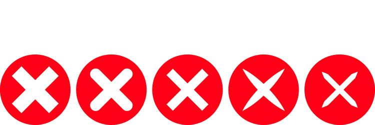 Red cross mark icon Royalty Free Vector Image - VectorStock