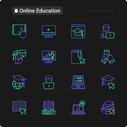 Education and learning thin line icons set Vector Image