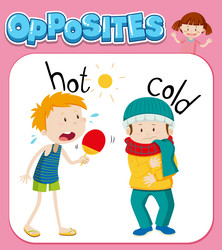 Opposite words for hot and cold Royalty Free Vector Image