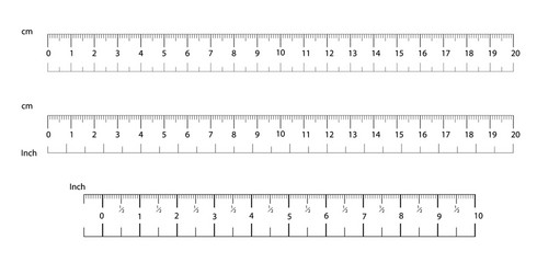 Measuring rulers school ruler metric scale Vector Image