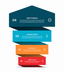 4 steps flow connection infographic light version Vector Image