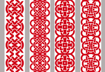 Vertical seamless chinese geometric border Vector Image