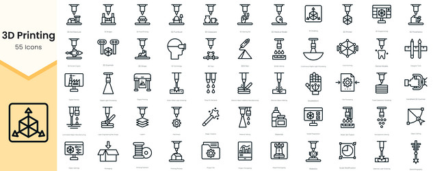 Simple outline set of accessories icons linear Vector Image