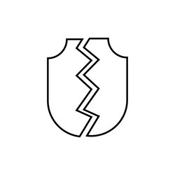 Broken shield icon Royalty Free Vector Image - VectorStock