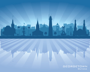 Georgetown guyana city silhouette black background
