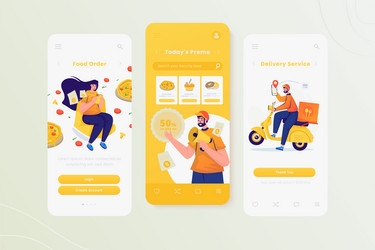 Pizza delivery order mobile screen Royalty Free Vector Image