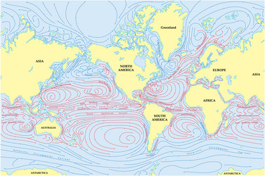 Map sea and coastal currents australia Royalty Free Vector