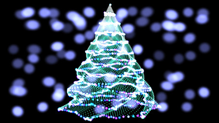 Abstract green christmas tree on black background Vector Image