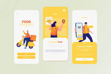 Order food delivery onboard mobile screen Vector Image