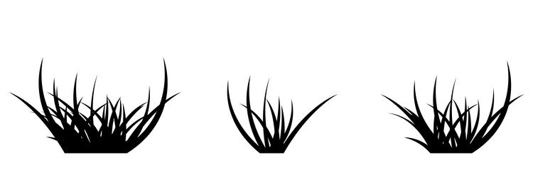 Cartoon silhouette grass leaves collection Vector Image