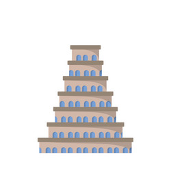 Tower of babel ancient city babylon Royalty Free Vector