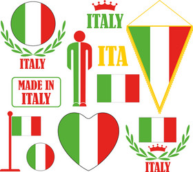 Set of rome italy symbols italian Royalty Free Vector Image