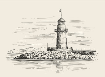 Lighthouse Sketch Vector Images (over 1,600)