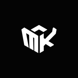 Cm logo monogram hexagon with black background Vector Image