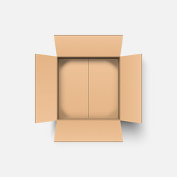 Top view closed cardboard box mockup isolated Vector Image