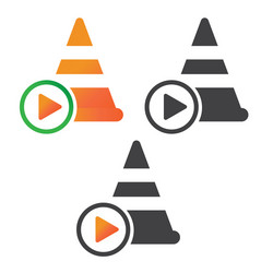 Training cone video record design Royalty Free Vector Image