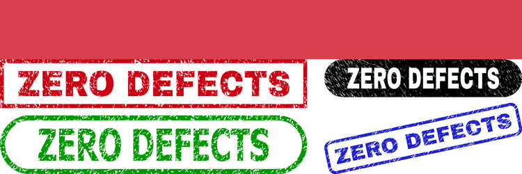 Scratched textured zero defects stamp seal Vector Image