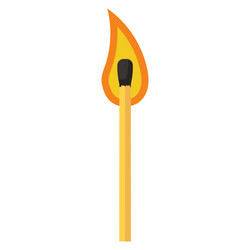 Burning match animation and flame ignite wooden Vector Image