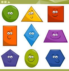 Cartoon basic geometric shapes Royalty Free Vector Image