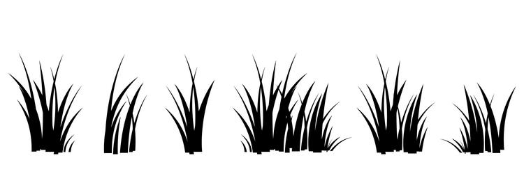 Cartoon silhouette grass leaves collection Vector Image