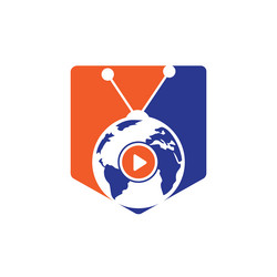 Global tv logo design concept Royalty Free Vector Image