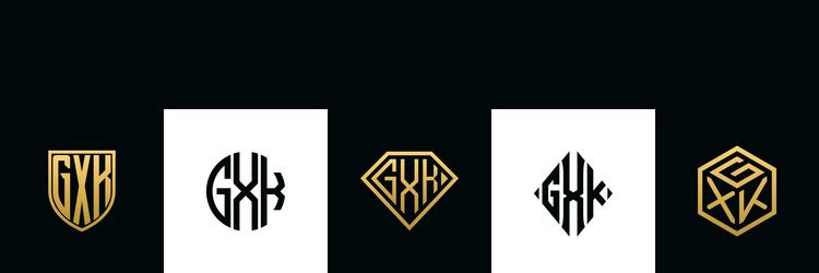 Initial letters cgk logo designs bundle Royalty Free Vector