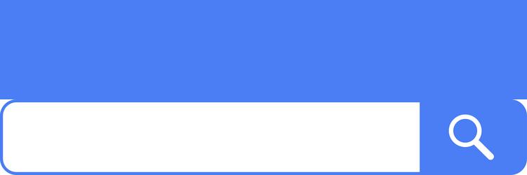 Blue search box with rounded corners Royalty Free Vector