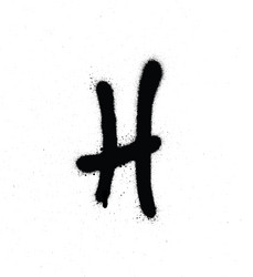 Alphabet letter h graffiti Royalty Free Vector Image