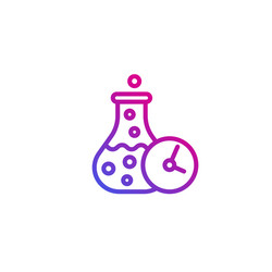 Chemical reaction time icon on white Royalty Free Vector