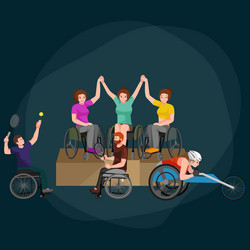 Disable handicap sport paralympic games stick Vector Image